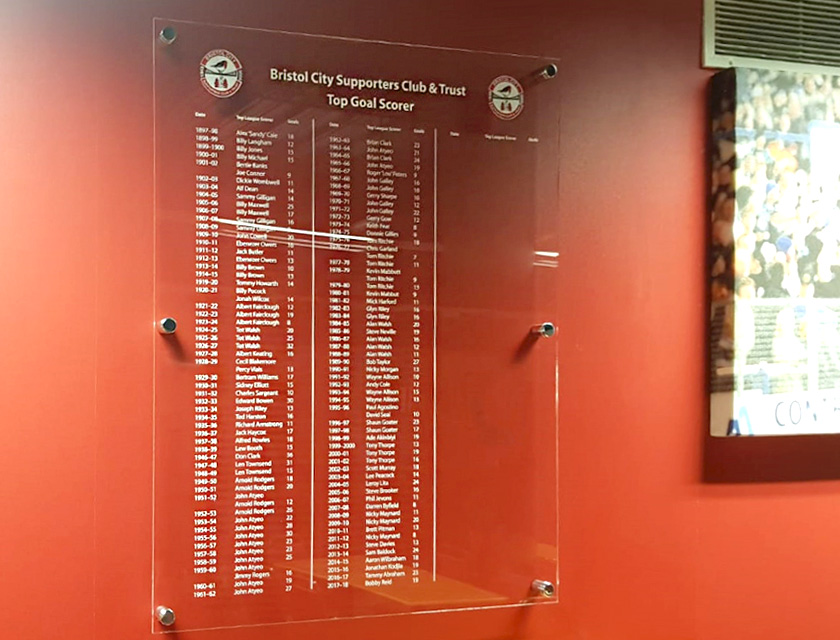 Acrylic & Persex Honours Boards | Design & Manufacture | UK