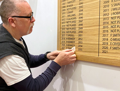 Honours Board Lettering | Names, Dates, Years | Signet Signs Ltd